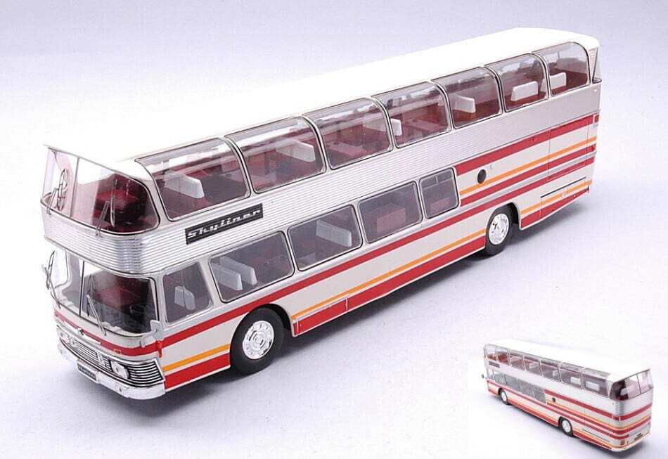 Neoplan nh 22l skyliner 1983 white/red 1:43 - Hobby Auto e Moto
